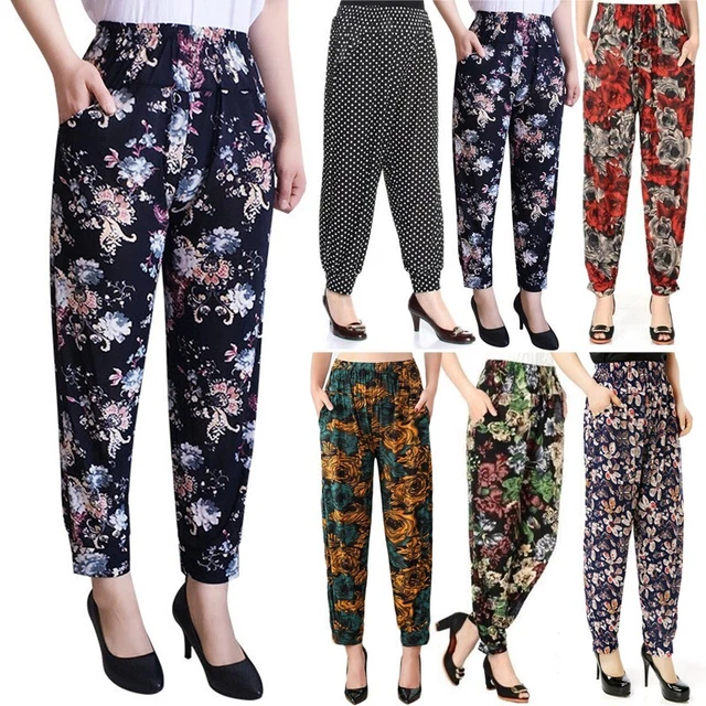 PANTALON JAMBES larges imprim floral pour femmes parfait pour c?t plage EUR 19,28 - PicClick FR