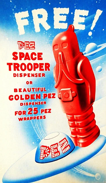 VINTAGE 1950S SPACE Robot Pez ad Poster 11 x 19 Giclee Iris print £11. ...