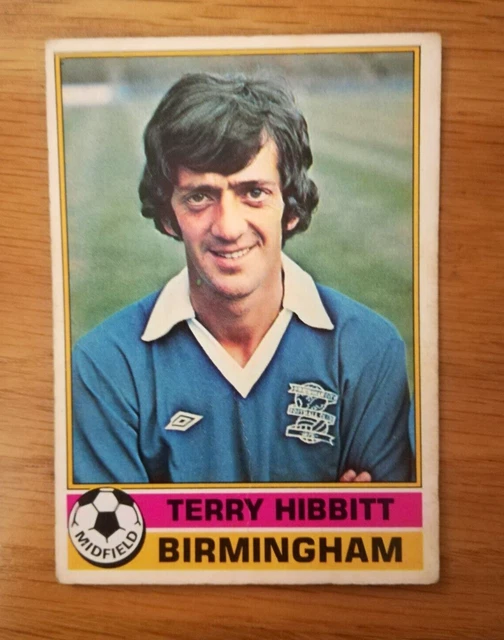 TOPPS CARTES DE football dos rouge 1977 #96 Terry Hibbitt - Birmingham ...