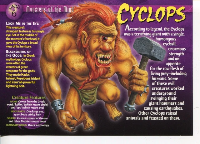 WEIRD N’ WILD Creatures Monsters of the Mind Card 6 # Cyclops # LC7 £3. ...