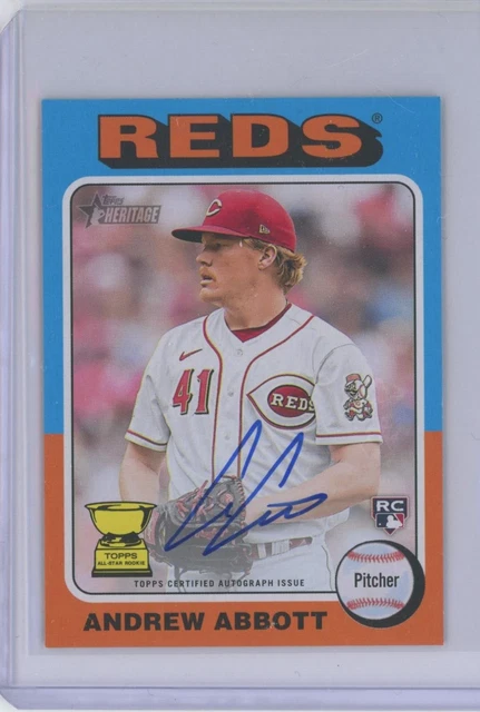 ANDREW ABBOTT 2024 Topps Heritage #ROA-A MINI Auto Rookie RC SP Rosso ...