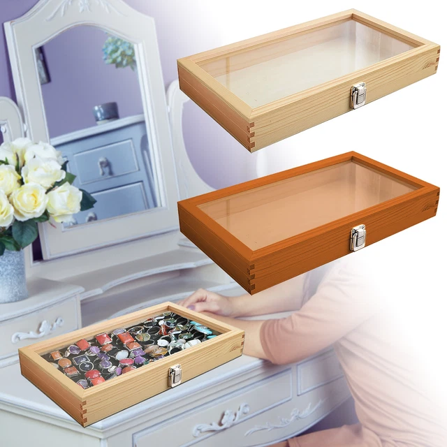 WOODEN PIN DISPLAY Case Brooch Pin Storage Box Jewellery Pin Badge ...