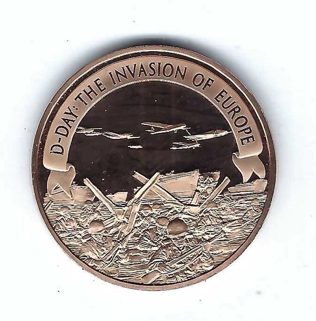 WORLD WAR II D-Day Normady Europe Nazi Germany Bronze Franklin Mint ...