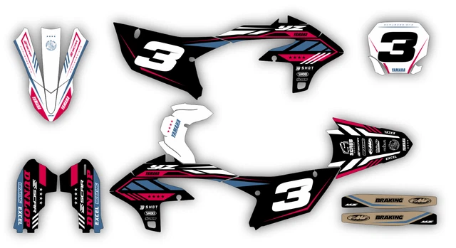 YAMAHA YZ450F 2023 2024 YZ250F 2024 Graphics Decals Stickers Custom ...
