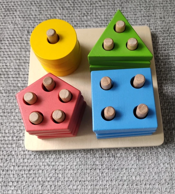 JEU A EMPILER En Bois Formes Geometriques EUR 12,00 - PicClick FR