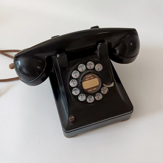 VINTAGE WESTERN ELECTRIC/BELL System Black Rotary Dial Phone Telephone ...