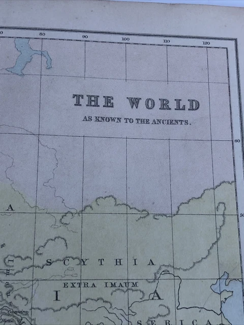 1872 MAP OF The World As Known To The Ancients PHA William Hughes ...