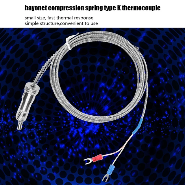 BAYONET COMPRESSION SPRING Type K Thermocouple Temperature Sensor Wire ...