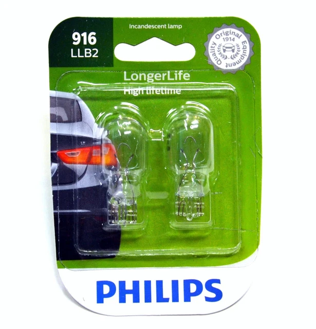 PHILIPS LONGERLIFE 916 7.29W Dos Bombillas Interior Cargo Maletero Luz ...
