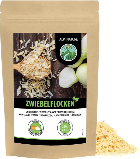 ALPI NATURE ONION Flakes 250g 8.8 oz, Onion Pieces 5-30mm, Dried and ...