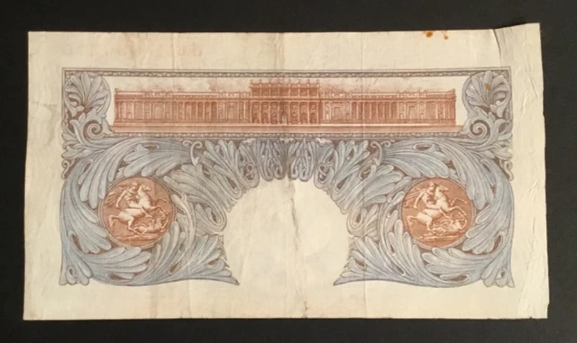 BANKNOTE OF ENGLAND One Pound Blue And Pink KO. Peppiatt. J65E. Great ...