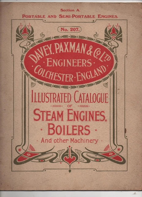 TRACTION ENGINE-ORIGINAL DAVEY Paxman Illustrated Catalogue No.207 of ...