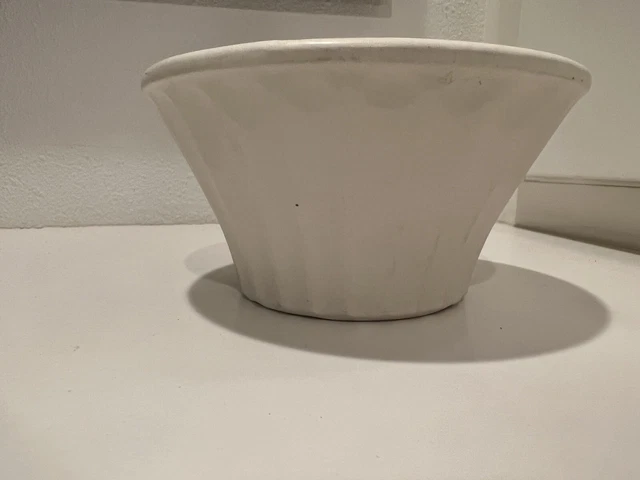 VINTAGE MCCOY MATTE White Econo Line 502 Fluted Ribbed Planter Bowl ...