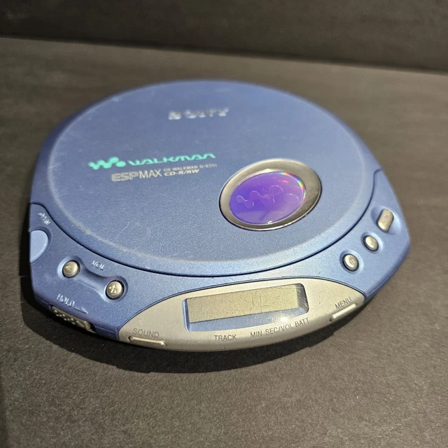 SONY WALKMAN D-E351 Portable CD Player ESP MAX CD RW Blue TESTED ...