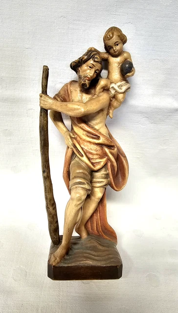 ÄLTERE SCHÖNE HOLZFIGUR Heiligenfigur - Hl. Christophorus EUR 14,99 - PicClick DE