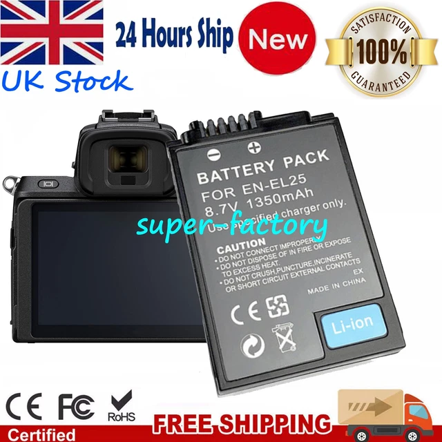 EN-EL25 CAMERA REPLACEMENT Li-ion Battery for Nikon Z30 Z50 ZFC 1350mAh ...