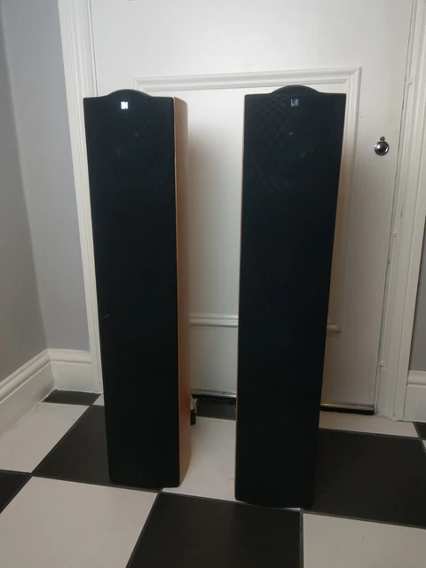 KEF IQ5 SP3501 Speakers Floor Standing 130W 8 Ohms Black Front Covers Pair £184.99 - PicClick UK