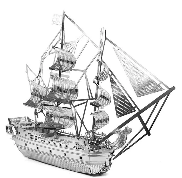 BLACK PEARL PIRATE Ship 3D Metal Puzzle Model Kits DIY Laser Cut ...