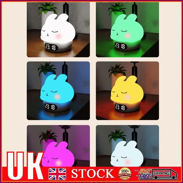 CUTE BUNNY LAMP with Alarm Clock 1200mAh Cartoon Rabbit Lamp Kawaii ...