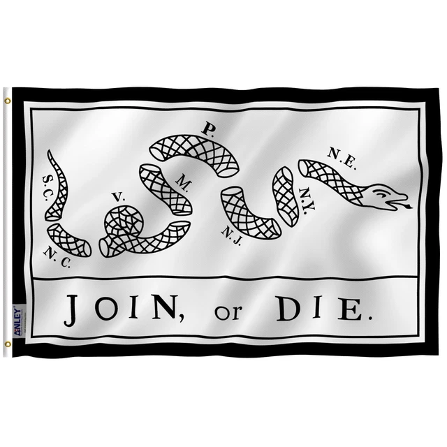 ANLEY FLY BREEZE 3x5 Ft Join Or Die Flag - Rattlesnake Flags Benjamin ...