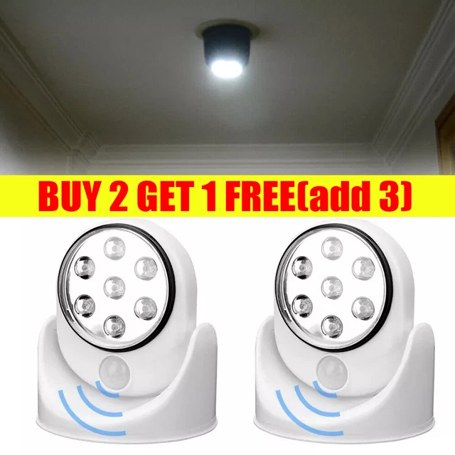 360° BATTERY OPERATED Motion Activated Cordless Sensor Security LED ...