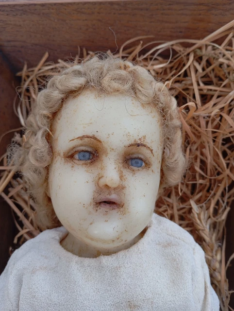 RARE ANCIEN ENFANT jésus de crèche de Noel Fin 19e En Cire 39cm Voir 📸📸 ...