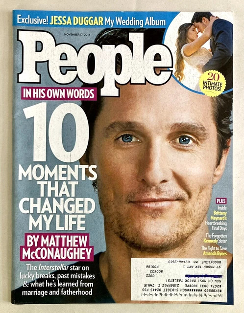 PEOPLE MAGAZINE FEATURING Celebrity Actor Matthew McConaughey Jessa ...