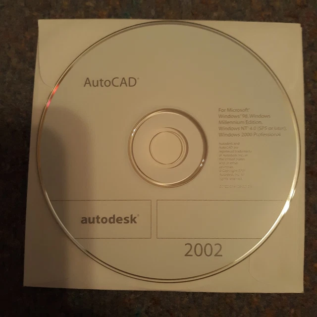 AUTOCAD 2002 SOFTWARE (AutoDESK) Includes Serial No. & CDKey for ...