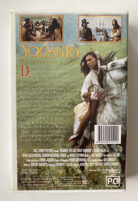 SQUANTO - LAST Great Warrior [VHS] Disney Home Video Big Box Ex-Rental ...