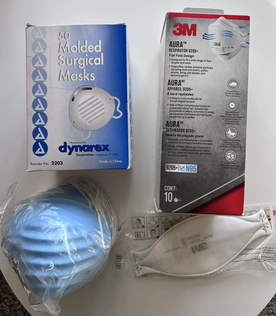 3M N95 AURA 9205+ NIOSH Approved Particulate Respirator Mask Pack 10 ...