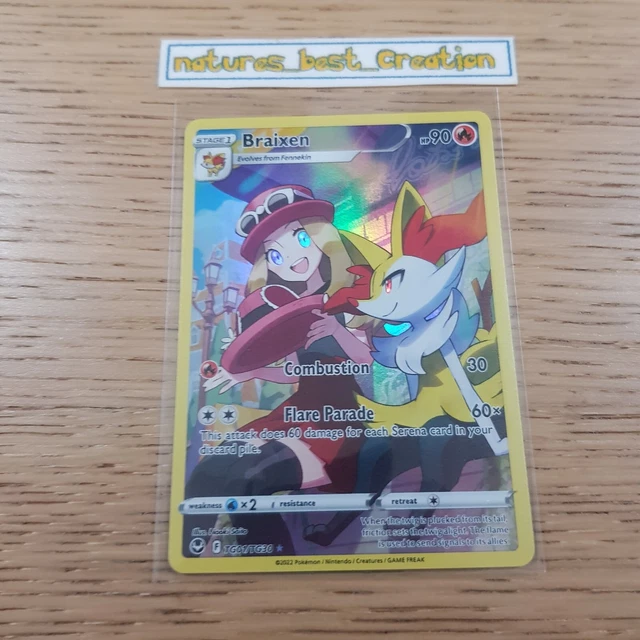 MINT CONDITION BRAIXEN TG01/TG30 Holo/Shiny Pokemon Card, Silver Tempest Rare EUR 3,58 - PicClick DE
