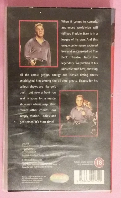 FREDDIE STARR LIVE Castle Home Video VHS Certificate 18 Tested & Plays ...