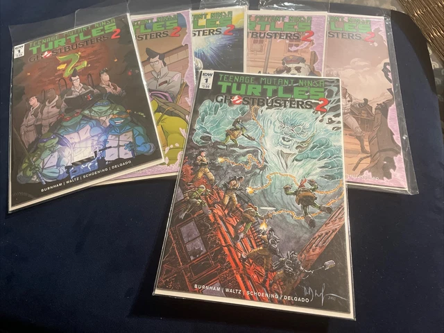 TEENAGE MUTANT NINJA Turtles Ghostbusters 2 IDW Comics 1-5 + Issue 1 ...
