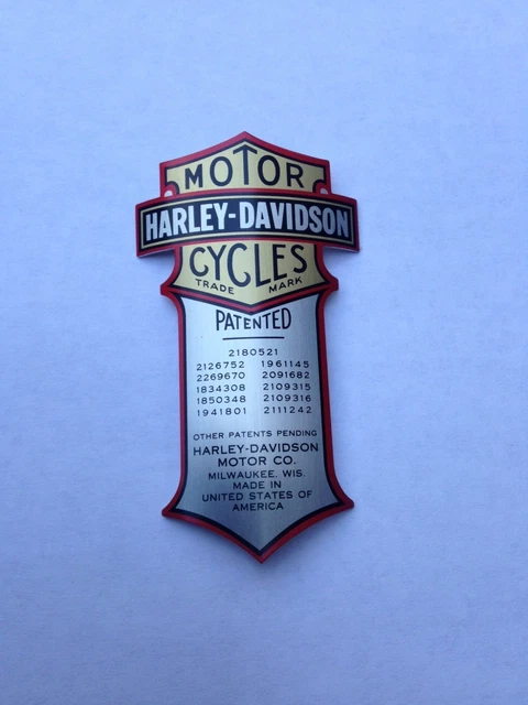 HARLEY PATENTED CURVED Metal Emblem FXSTS FLSTS Springer MADE IN USA £ ...
