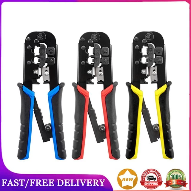 ETHERNET NETWORK CABLE Crimper Ratchet Wire Stripper Pliers for 6P 8P ... ETHERNET NETWORK CABLE Crimper Ratchet Wire Stripper Pliers for 6P 8P ...
