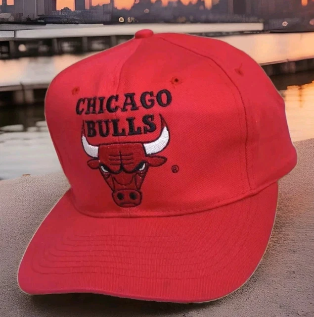VINTAGE CHICAGO BULLS 90s Hat Snapback Cap AJD Red Basketball Jordan ...