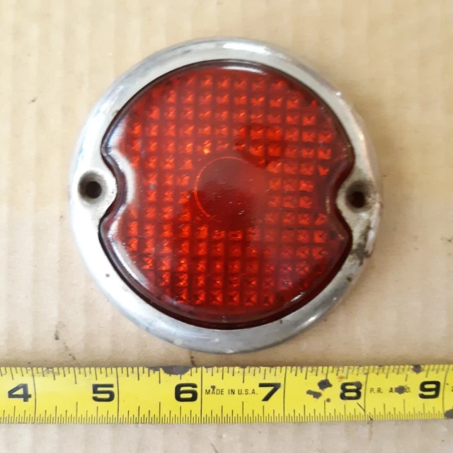 ANTIQUE RED GLASS Lens With Chrome Bezel 30'S Ford ?? $14.95 - PicClick