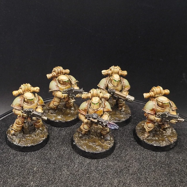 PRO PAINTED WARHAMMER 40k Death guard MK3 marines ×5 R1 games workshop ...