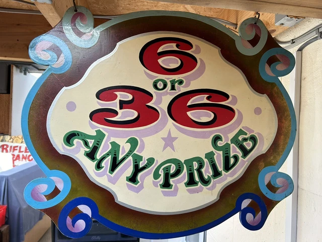 FAIRGROUND TICKET SIGN Hand Painted Antique Shop Display TV Prop ...