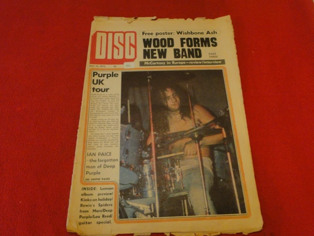 VINTAGE ROCK N Roll Magazine Disc 1972 Deep Purple John Lennon Kinks P3 ...
