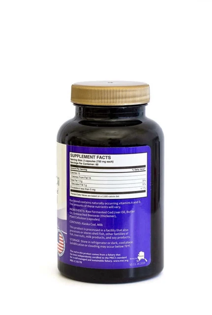 GREEN PASTURE BLUE Ice Royal Fermented Cod Liver Oil Butter Blend 120 ...
