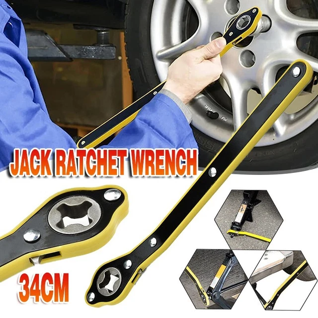 CAR LABOR-SAVING JACK Ratchet Wrench Wheel Hand Crank Cross Wrench ...