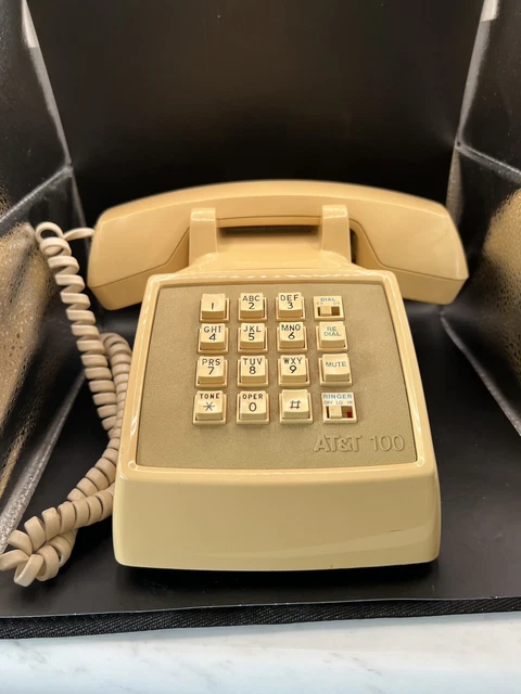 TRADITIONAL PUSH BUTTON Corded Landline Desk Phone Telephone Vtg AT&T ...