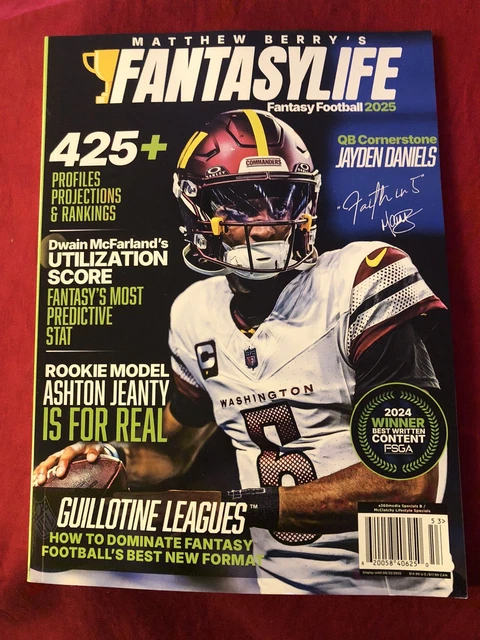 MATTHEW BERRY'S FANTASY Life - Fantasy Football 2025: Washington Cover ...
