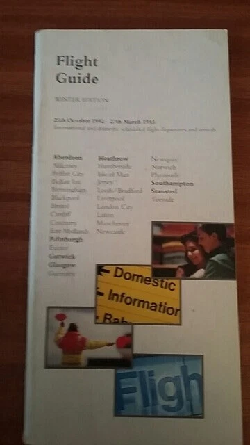 BRITISH AIRPORTS FLIGHT guide winter book 1992/93 £1.00 - PicClick UK