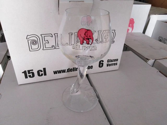 6 VERRES BIÈRE delirium tremens 15cl pied trompe éléphant rose galopin no EUR 26,00 - PicClick FR