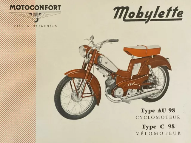CATALOGUE DE PIÈCES détachées MOTOCONFORT MOBYLETTE AU 98 - AV 98 - C ...
