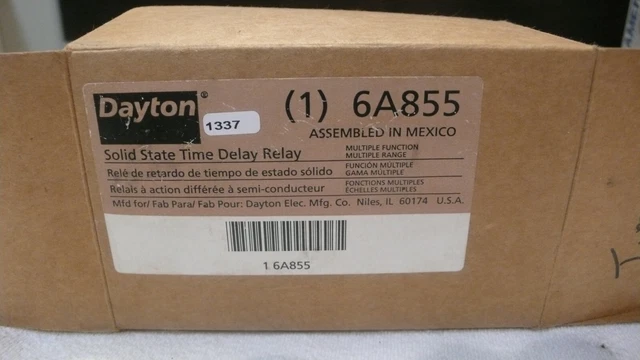 RELÉ DE RETARDO de tiempo de estado sólido Dayton 6A855 EUR 44,50 ...
