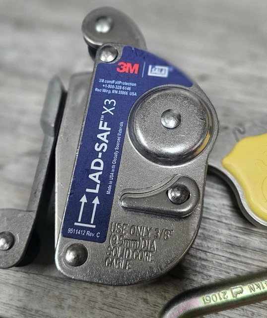 3M DBI-SALA LAD-SAF X3 Cable Sleeve Fall Arrest Device w/ Carabiner ...