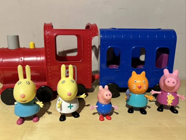 PEPPA PIG MISS Rabbit's Train and Carriage Play Set Toy - Includes 5 ...